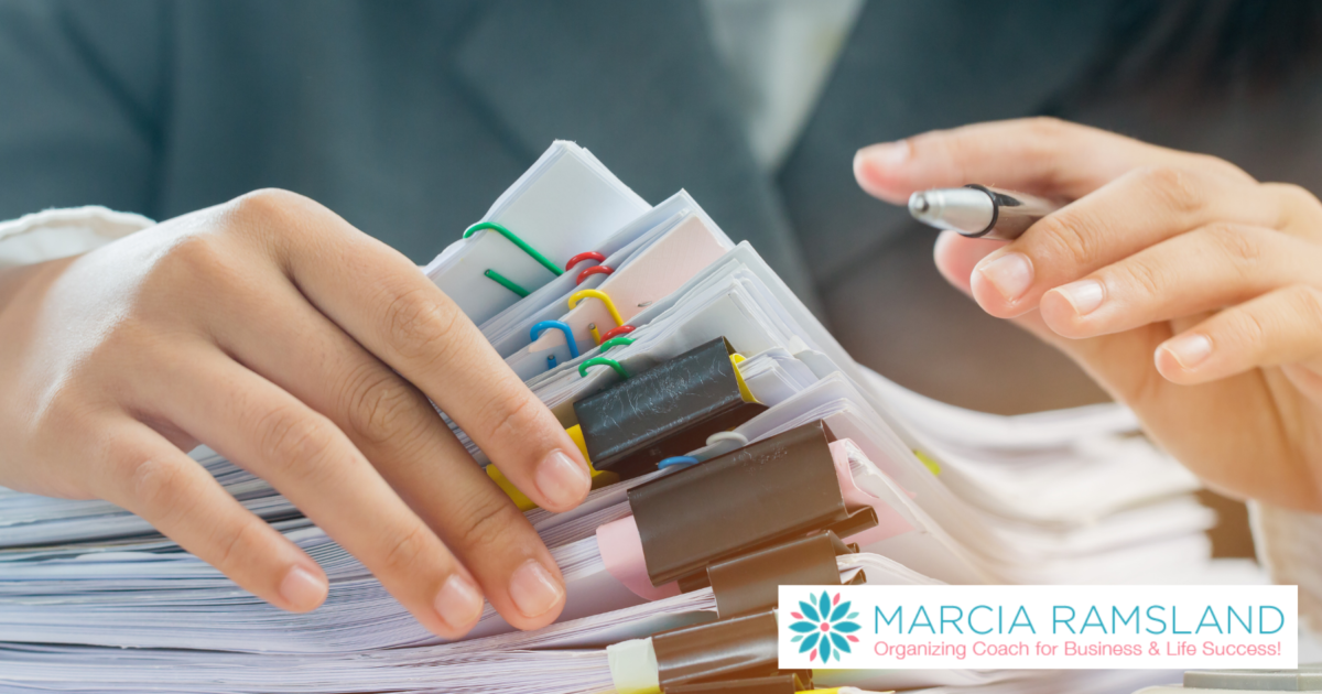 10 Tips for 2-Minute Paper Pickups | Marcia Ramsland | Organizing Pro